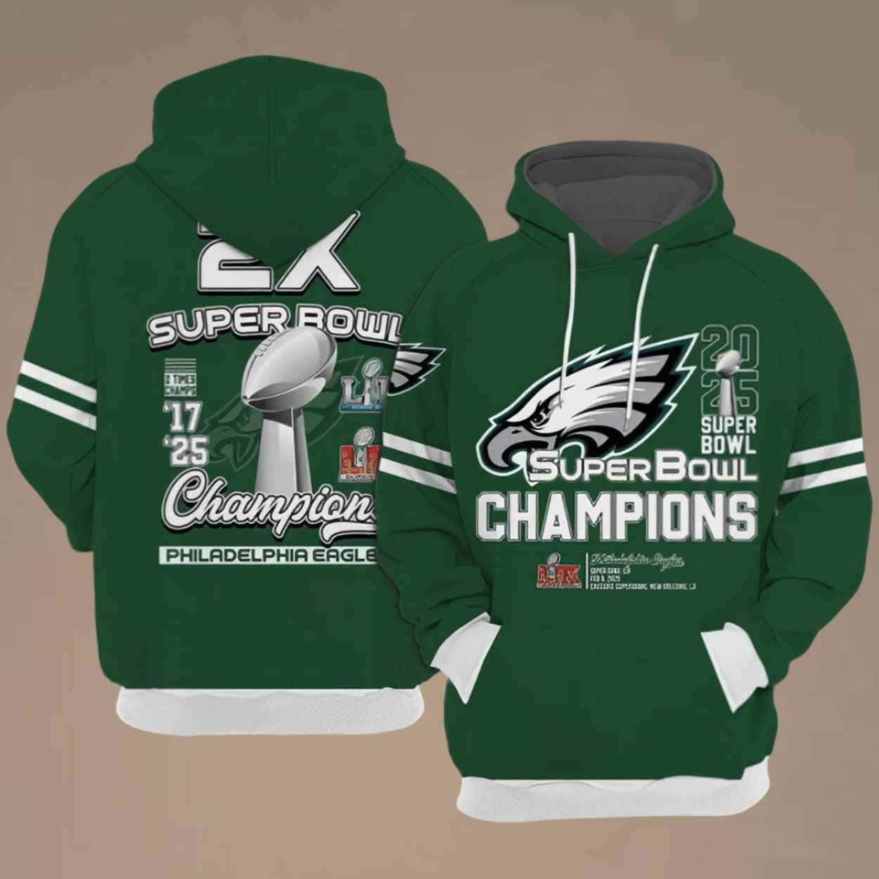 Eagles Super Bowl LIX Champions 2025 Hoodie - Mofeetee