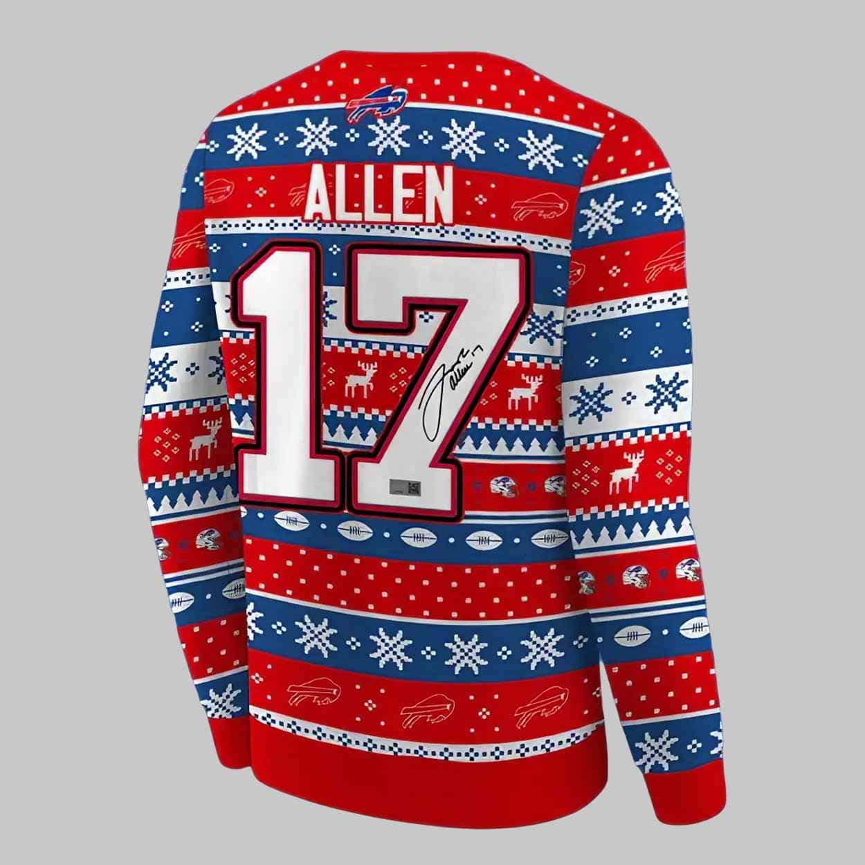 Josh Allen Bills Signature Ugly Christmas Sweater - Mofeetee